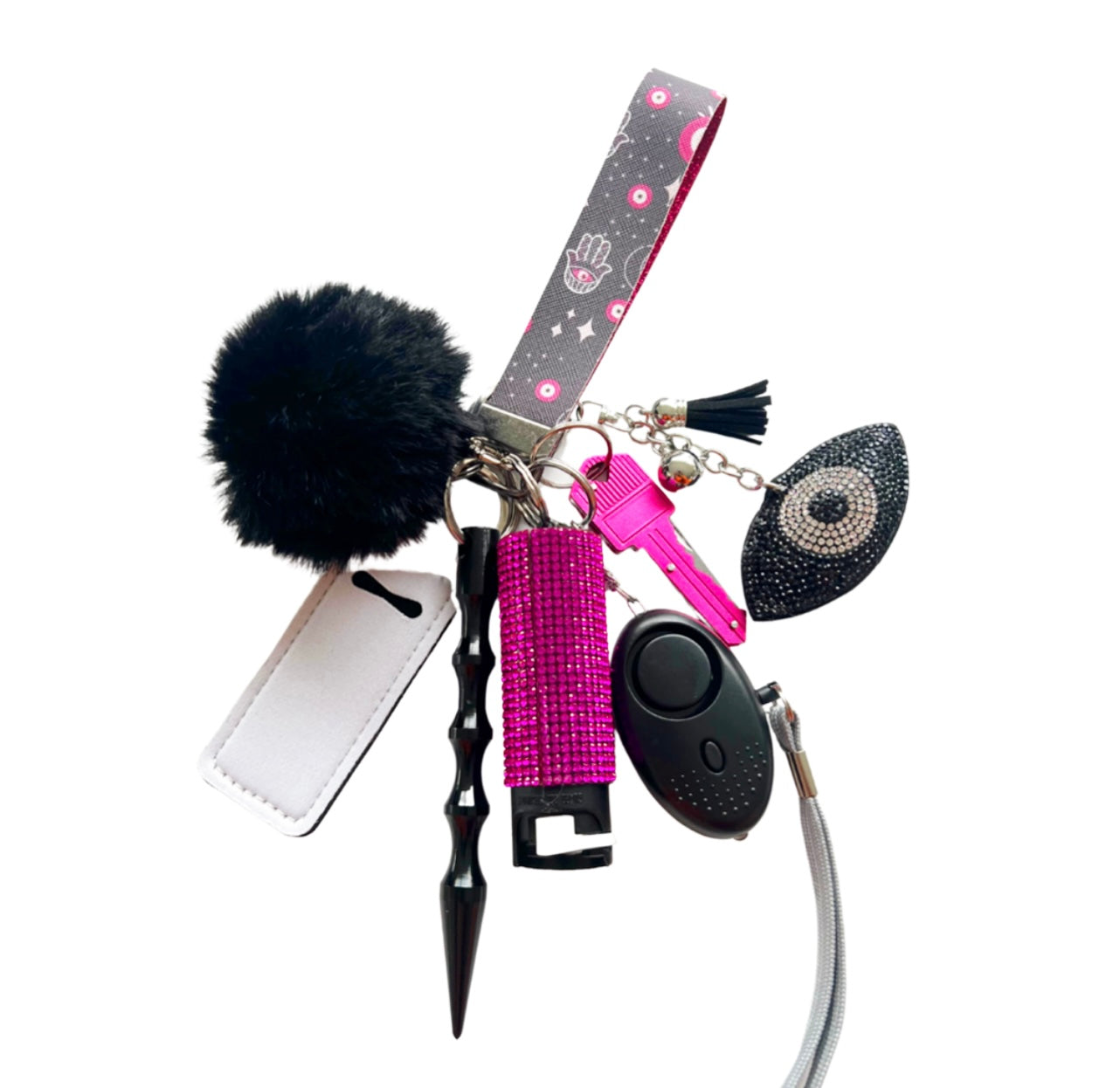 Pink Evil Eye Self Defense Keychain